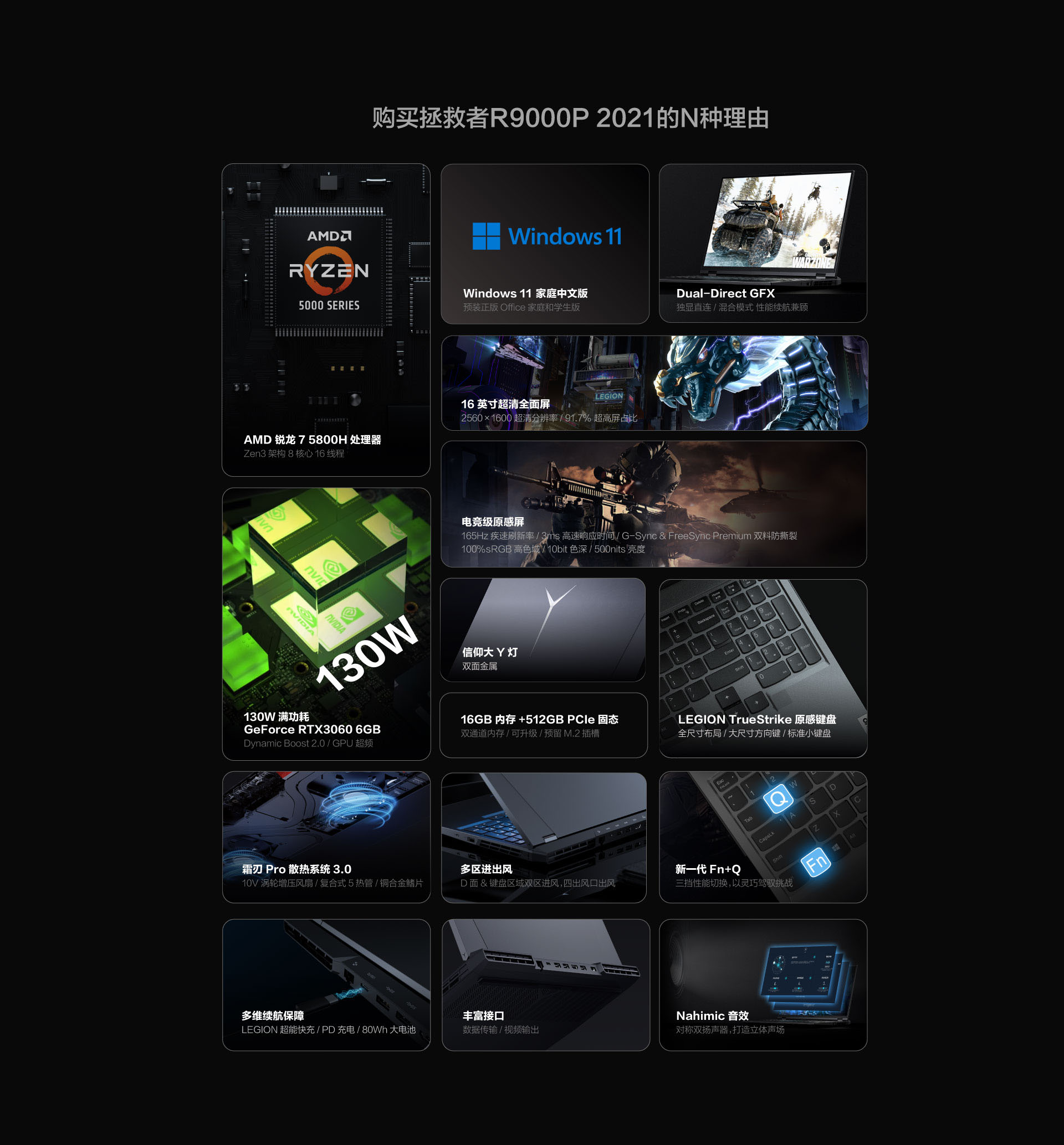拯救者 R9000P 2021款16英寸游戏笔记本电脑 钛晶灰_多少钱_参数_图片_价格_用户评价_联想商城
