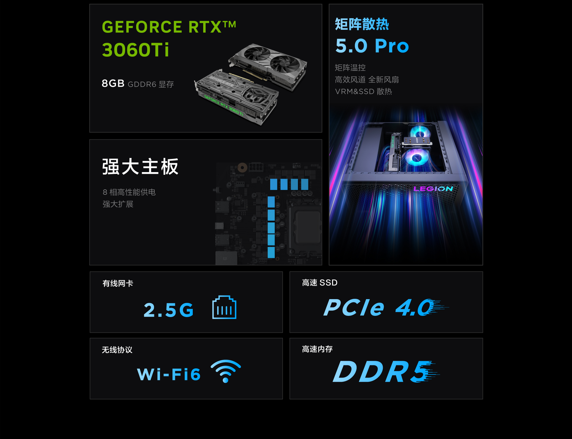 拯救者 刃7000K 2023 13代英特尔酷睿i5 分体台式机 黑色_多少钱_参数_图片_价格_用户评价_联想商城